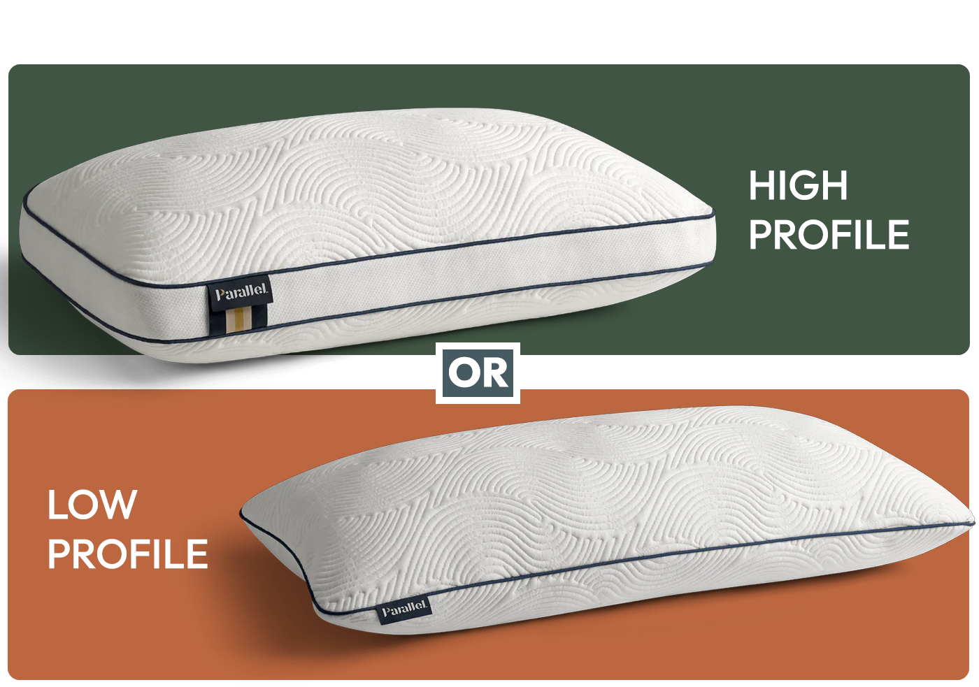 Parallel High Profile Pillow for Back Sleepers Side Sleepers